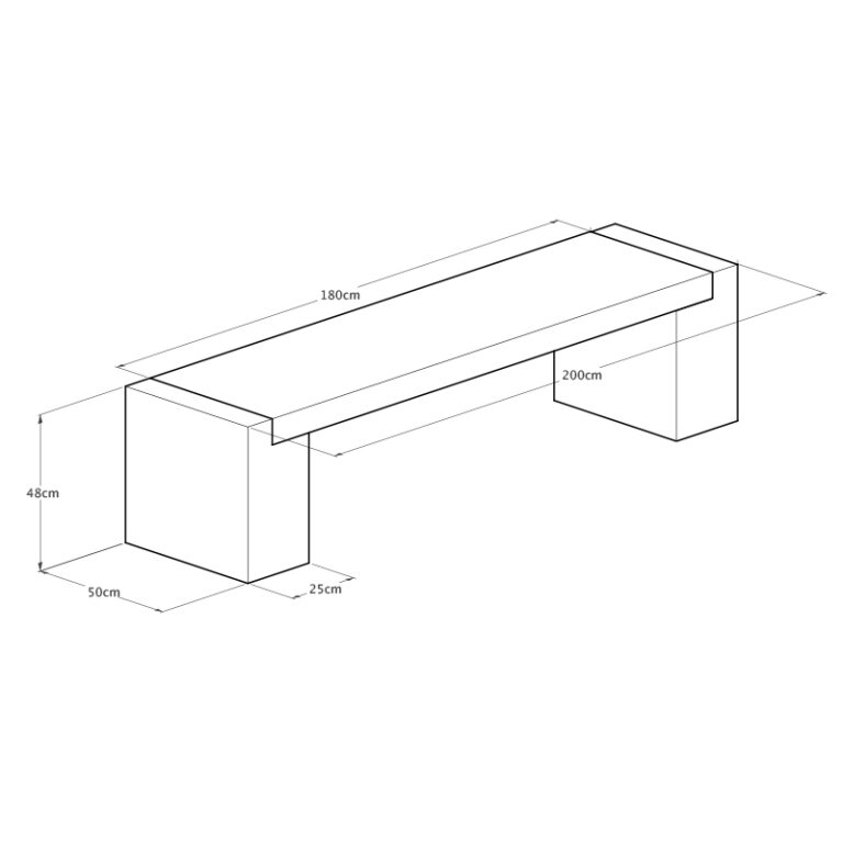 Panchina moderna in cemento Panca | KAM Arredo Giardini Srl